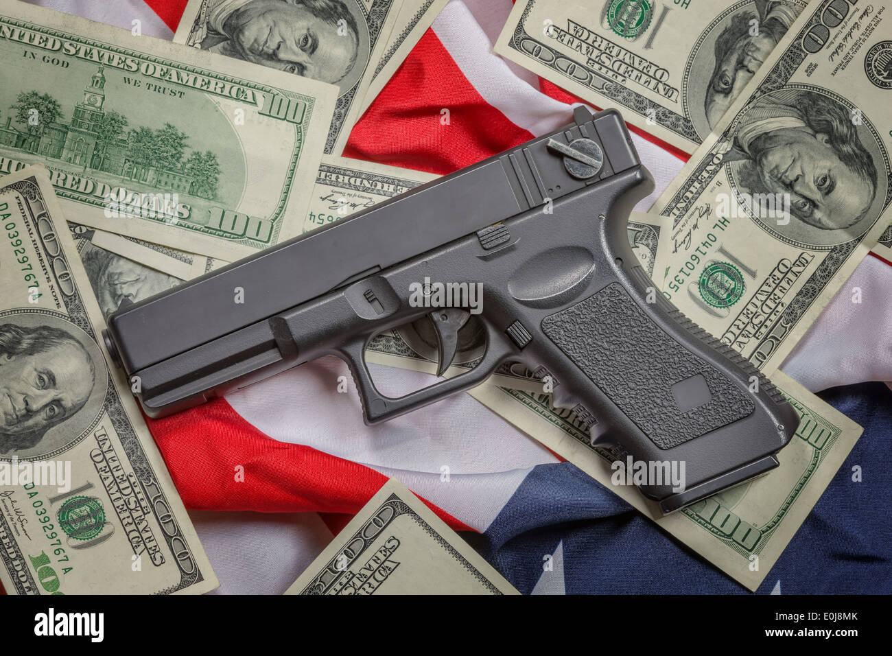 gun, dollar and american flag Stock Photo - Alamy