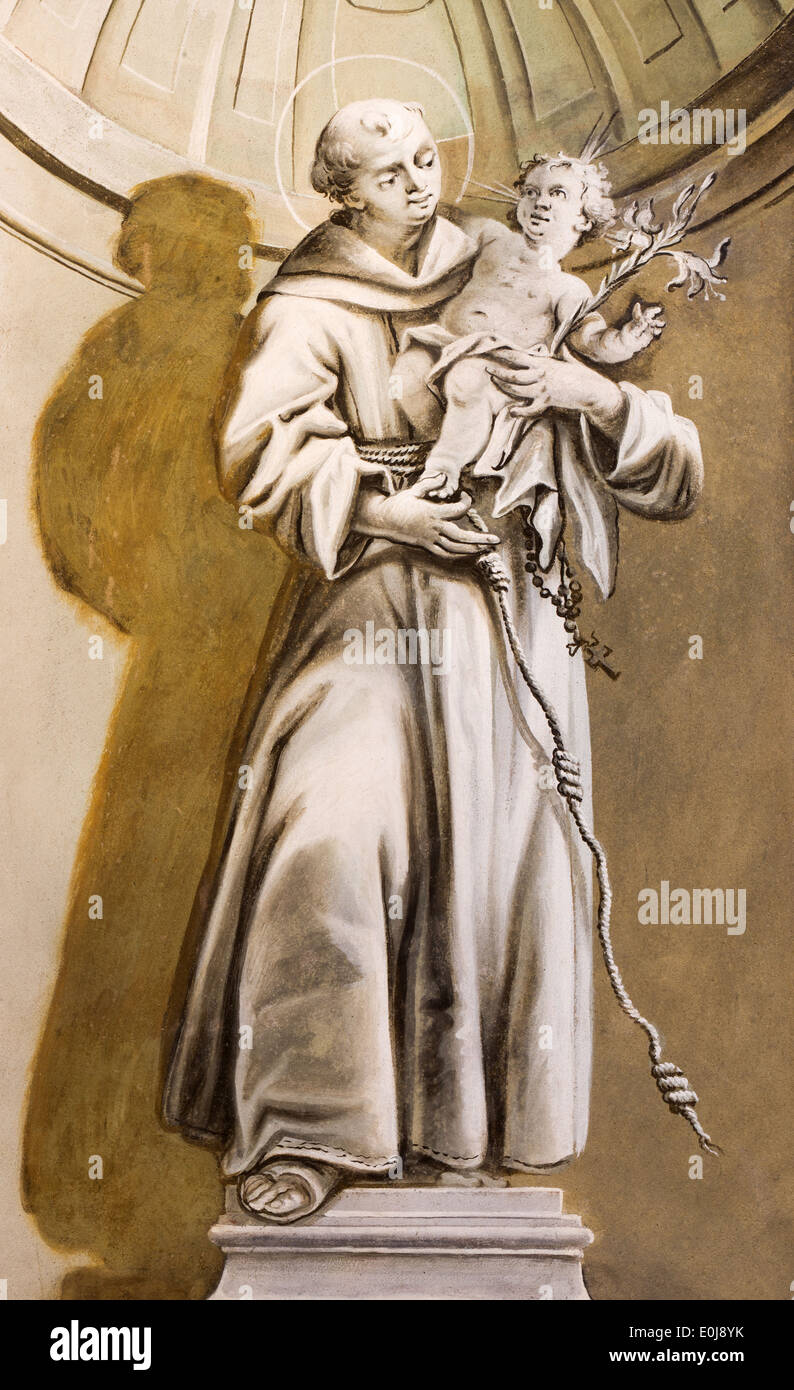 Saint Anthony of Padua fresco from chapel in Saint Anton palace by ...
