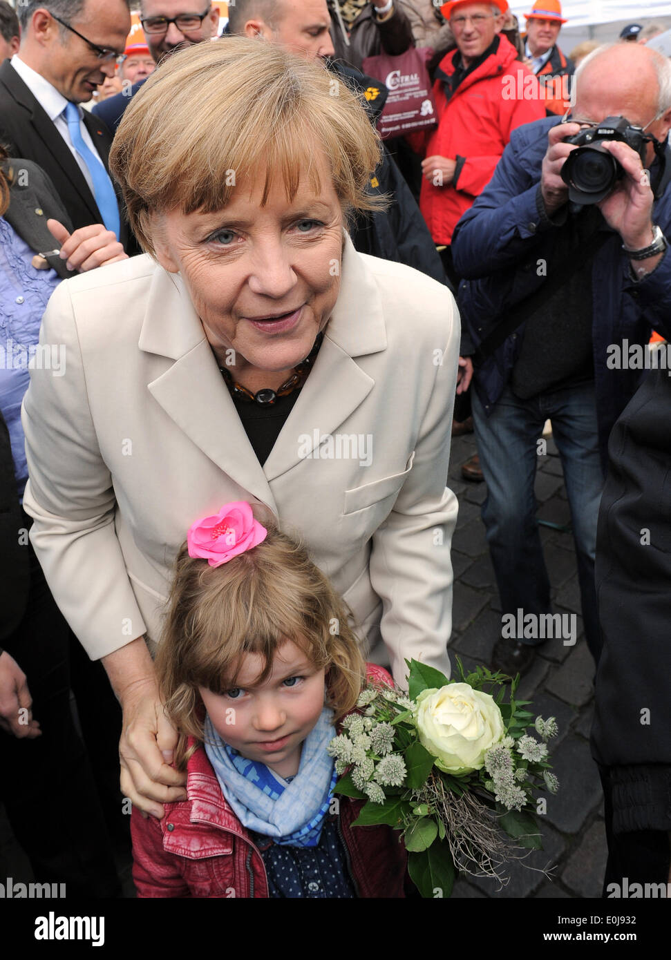Wittenberge, Germany. 14th May, 2014. German chancellor Angela Merkel ...