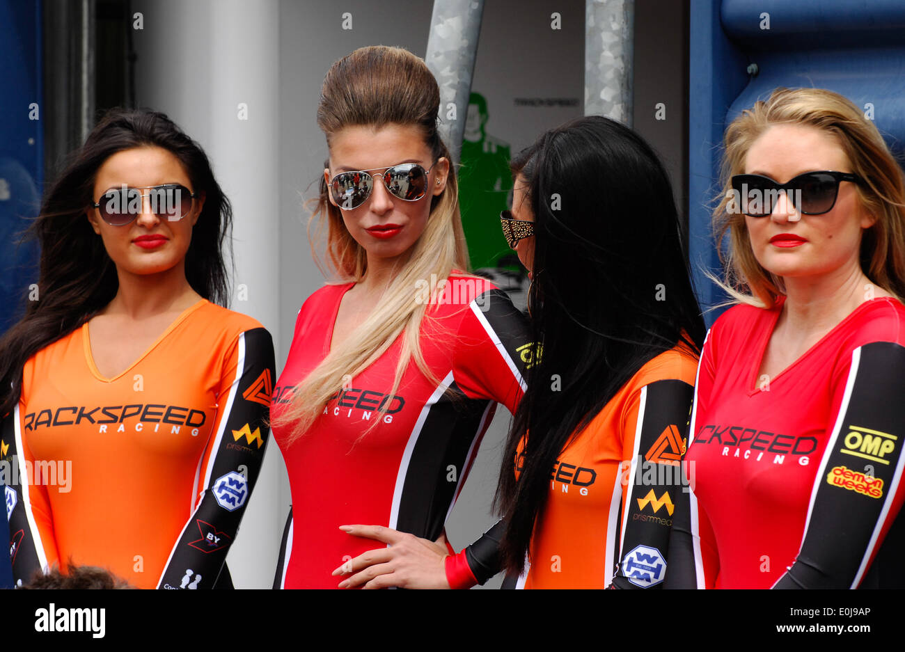 Grid girls motor racing Stock Photo - Alamy