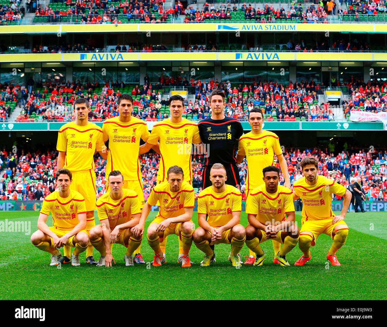 Dublin, Ireland. 14th May, 2014. The Liverpool team photo before the ...