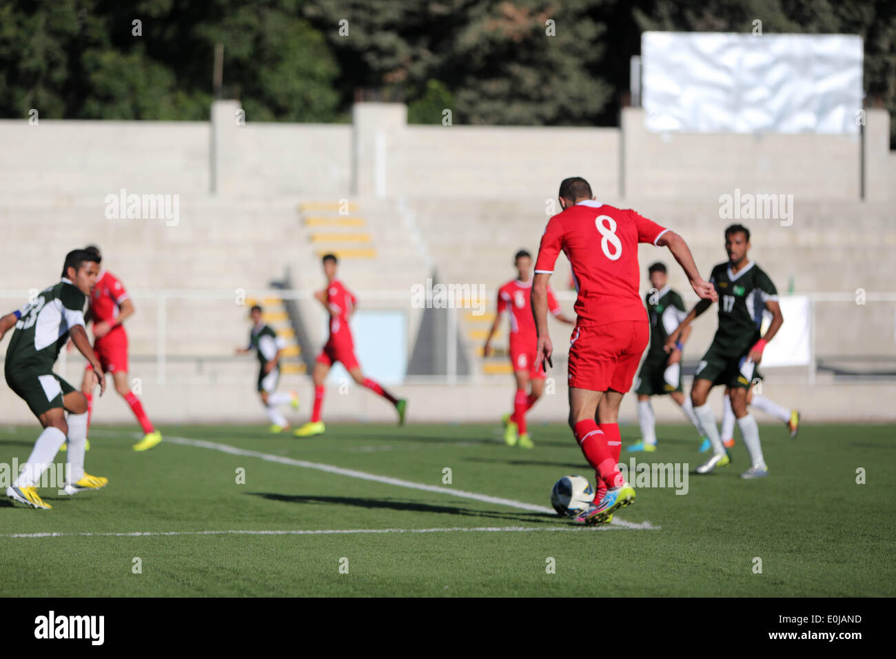 Nablus, West Bank, Palestinian Territory. 14th May, 2014. Players of ...