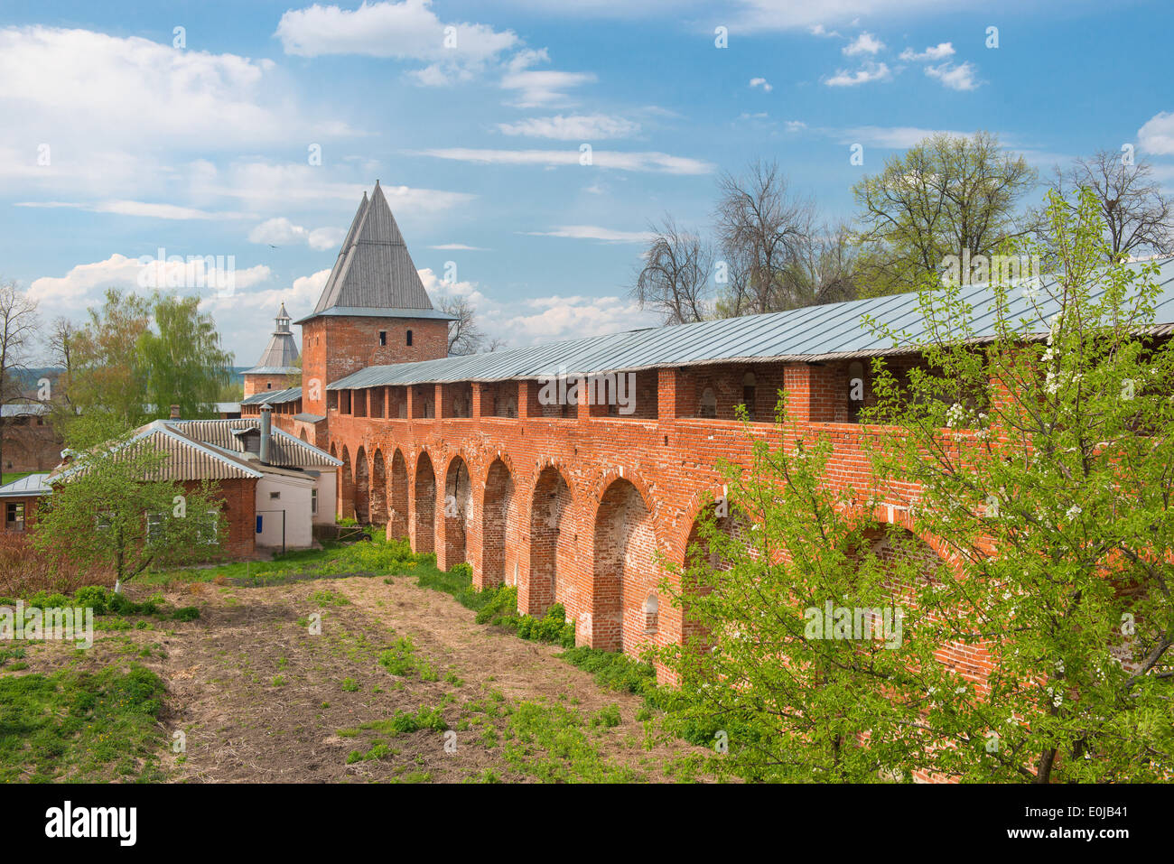Historical town Zaraysk in Russia, tower of medieval fortress (Kremlin ...
