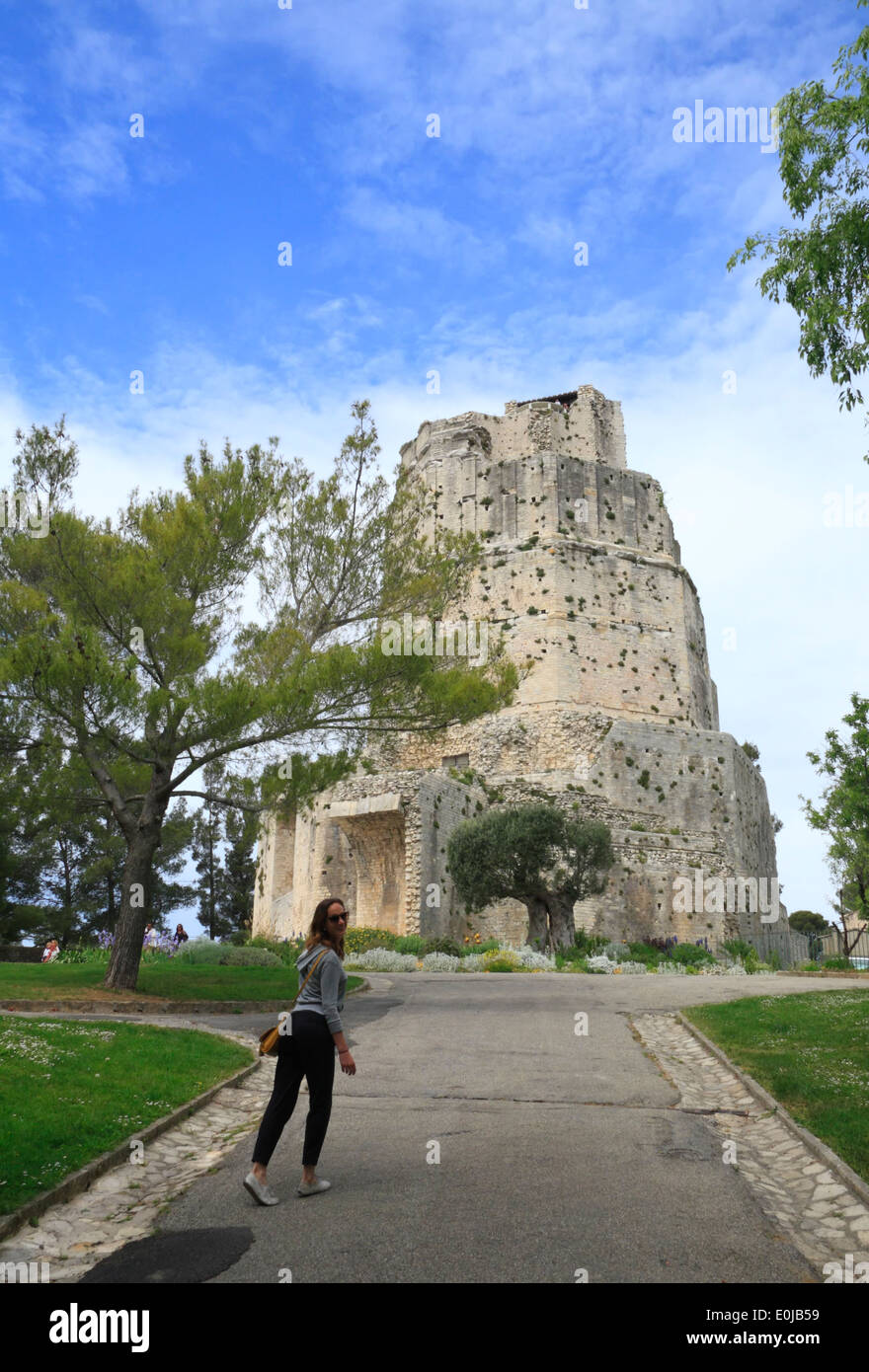 Tour Magne, roman tower, Nimes, Languedoc-Roussillion, Provence, France ...