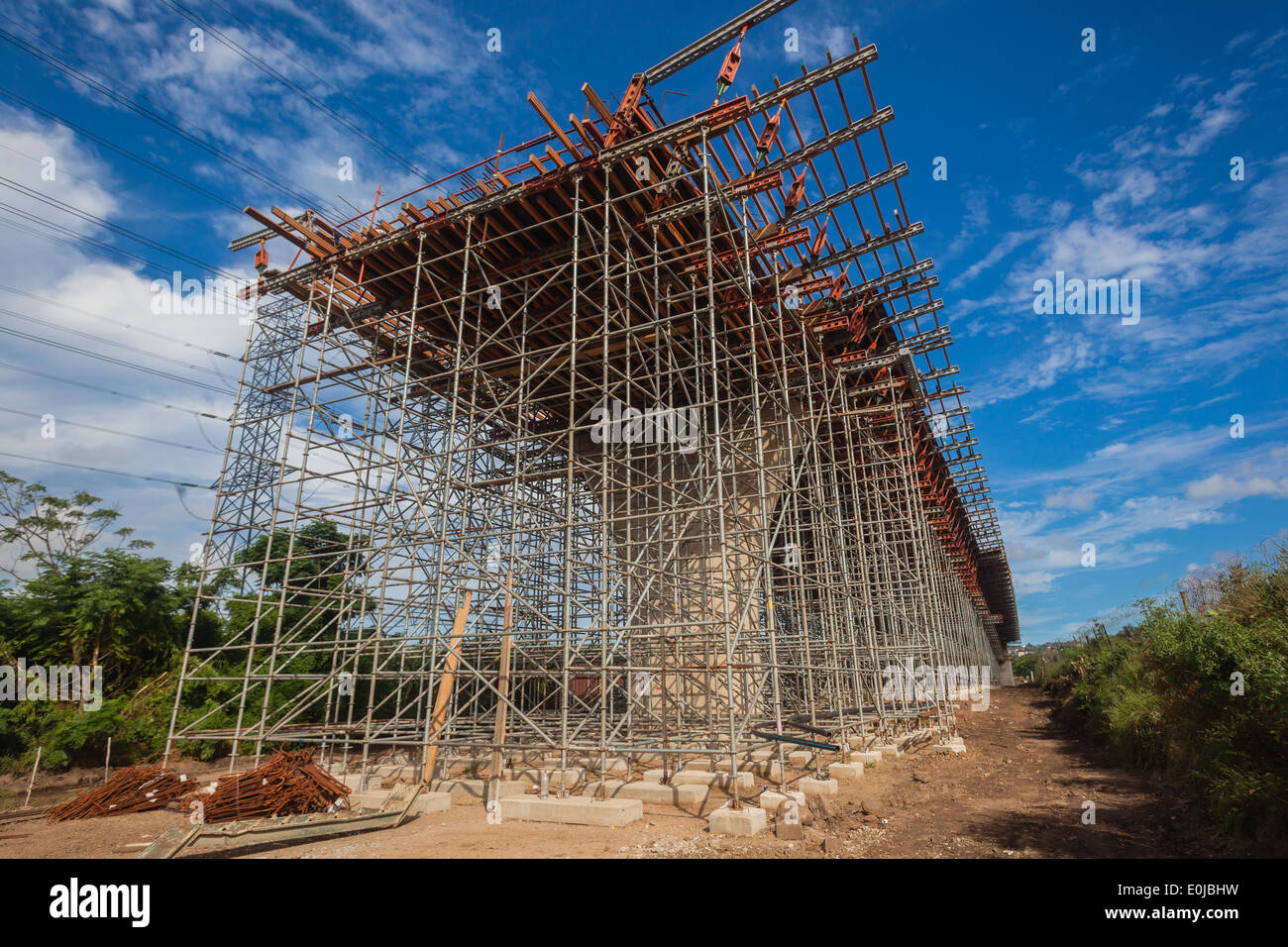 Construction road highways ramps heavy engineering steel scaffolding ...