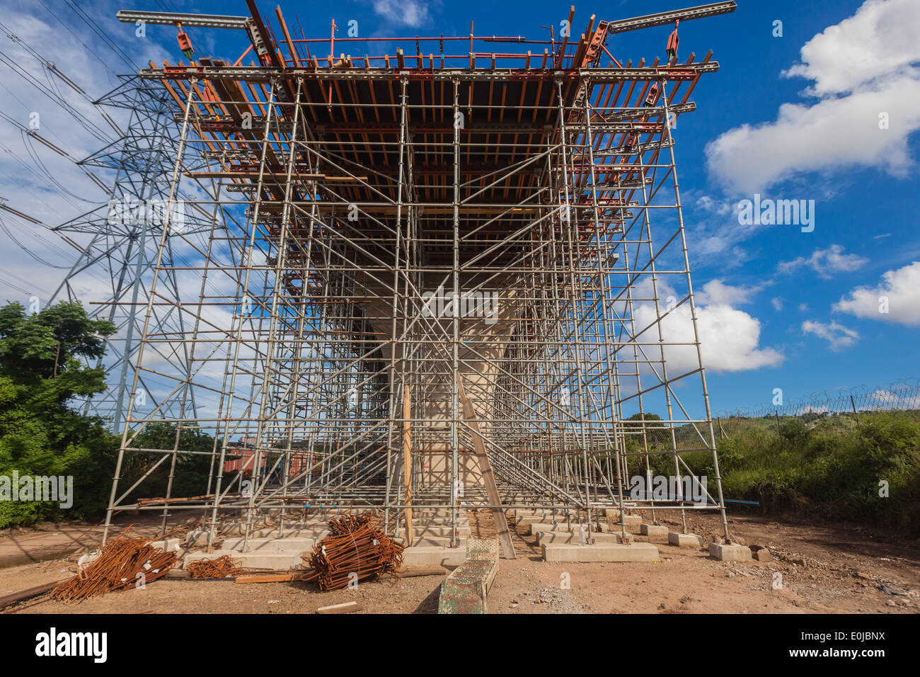 Construction road highways ramps heavy engineering steel scaffolding ...