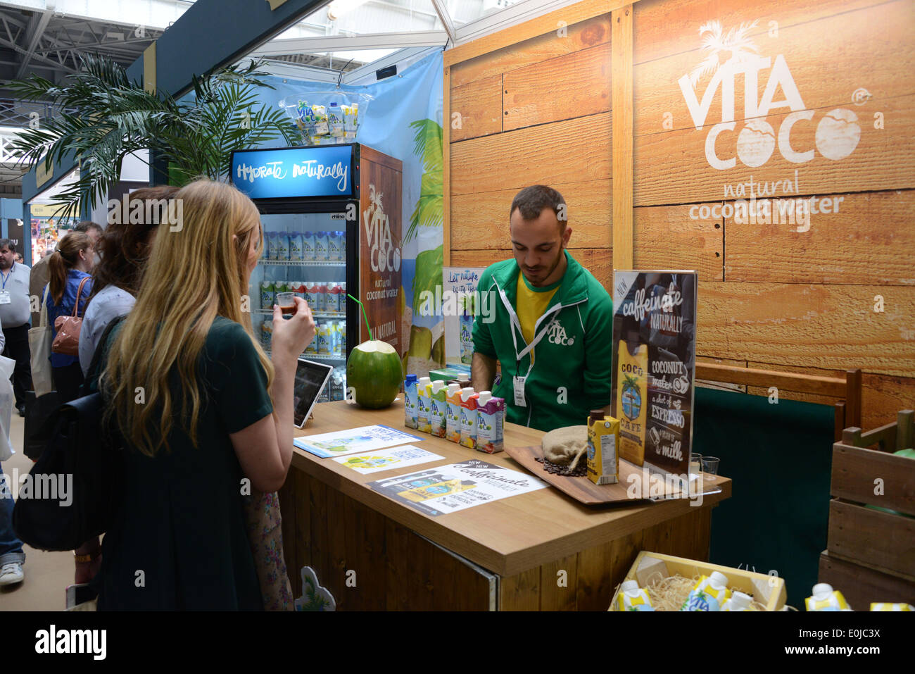 London, UK. 14th May, 2014. Proper Corn stall exhibition at The Caffè ...