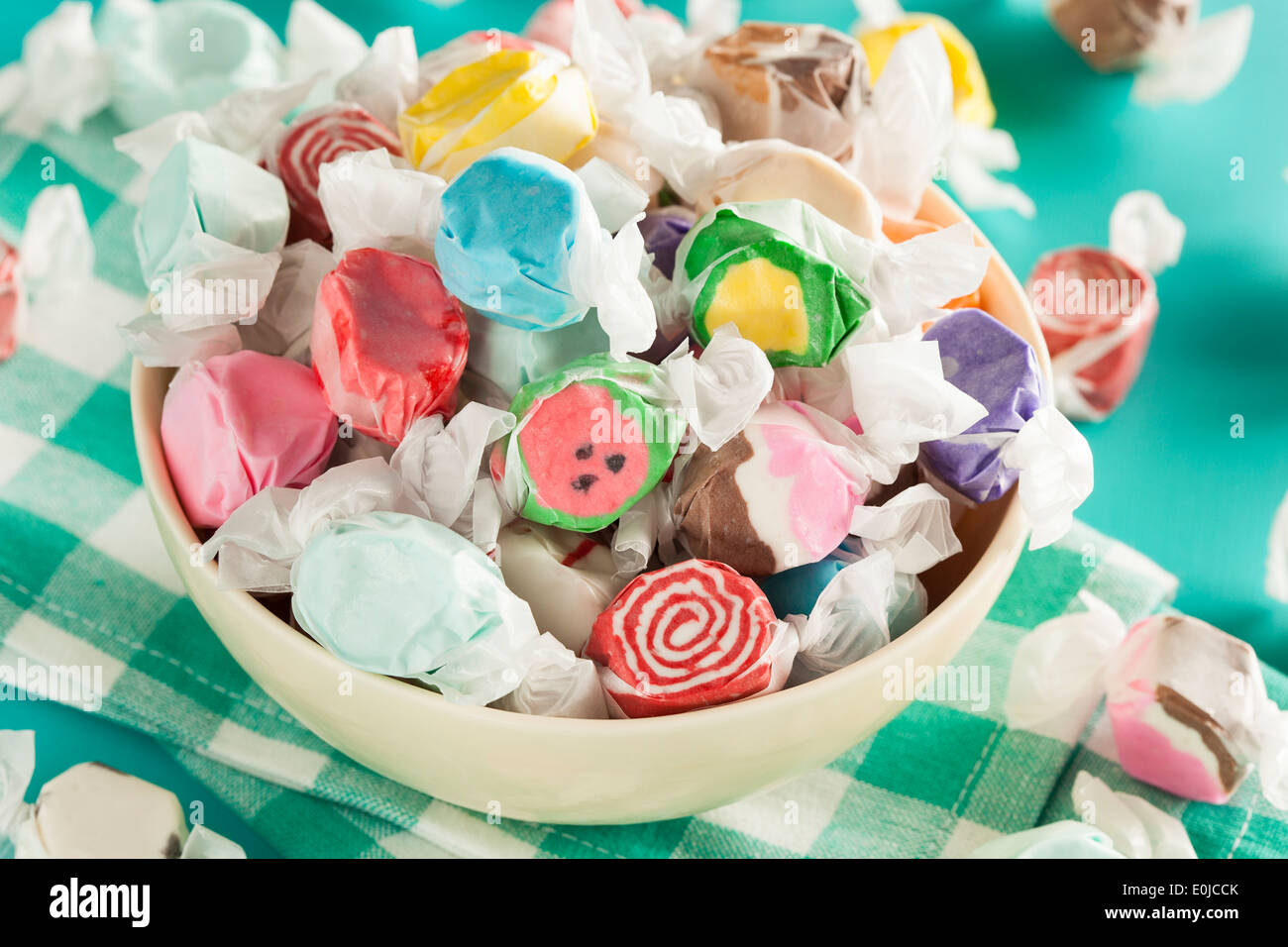 Assorted Sweet Saltwater Taffy on a Background Stock Photo - Alamy