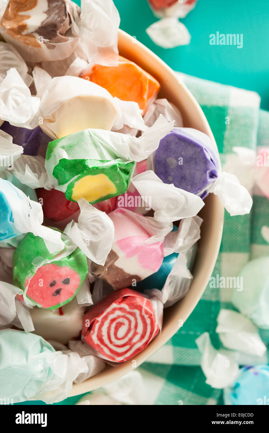 Assorted Sweet Saltwater Taffy on a Background Stock Photo - Alamy