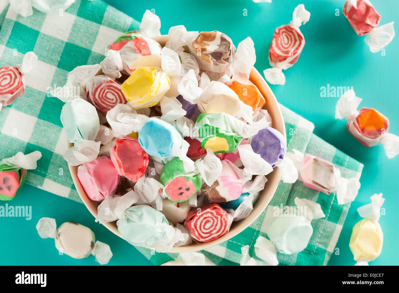 Assorted Sweet Saltwater Taffy on a Background Stock Photo - Alamy