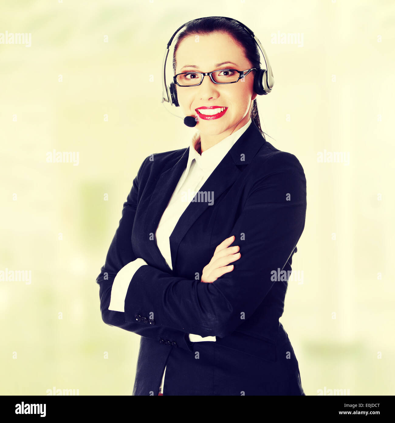 Attractive customer support representative Stock Photo - Alamy