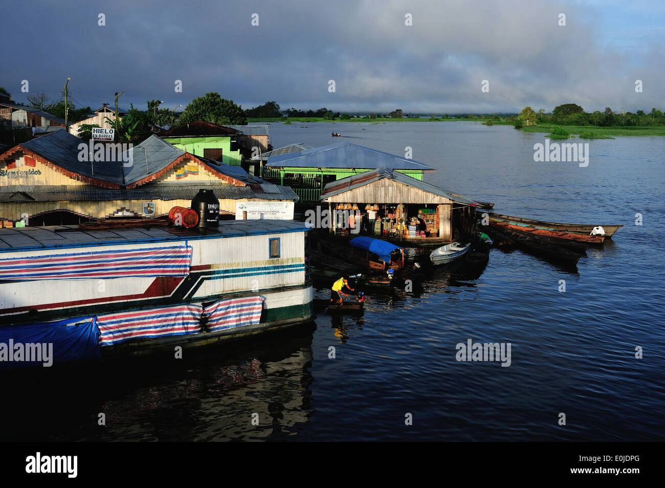 Port in SAN PABLO DE LORETO . Department of Loreto .PERU Stock Photo ...