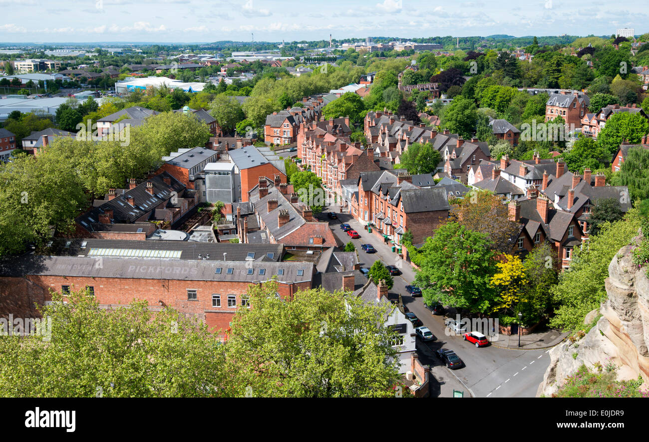 A view of the Park area from Nottingham Castle, Nottinghamshire England ...