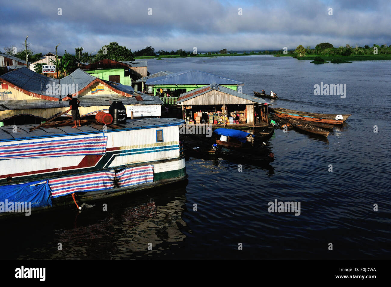 Port in SAN PABLO DE LORETO . Department of Loreto .PERU Stock Photo ...
