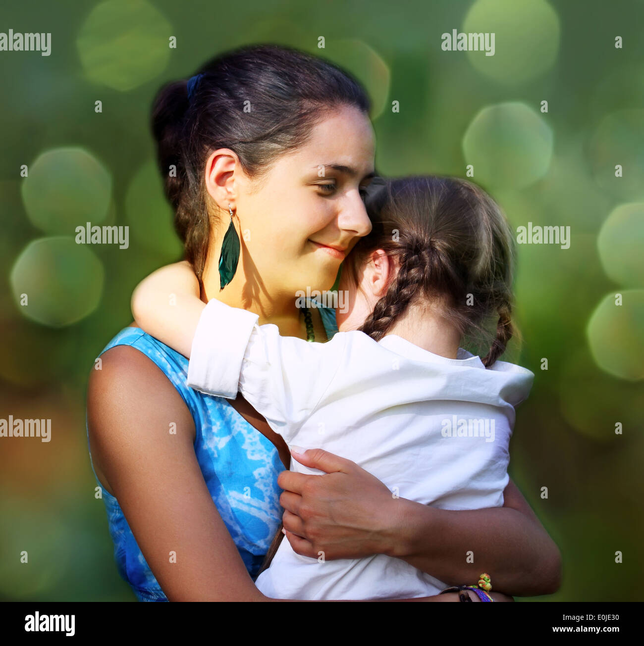 Happy family moments - Mother and child have a fun Stock Photo - Alamy