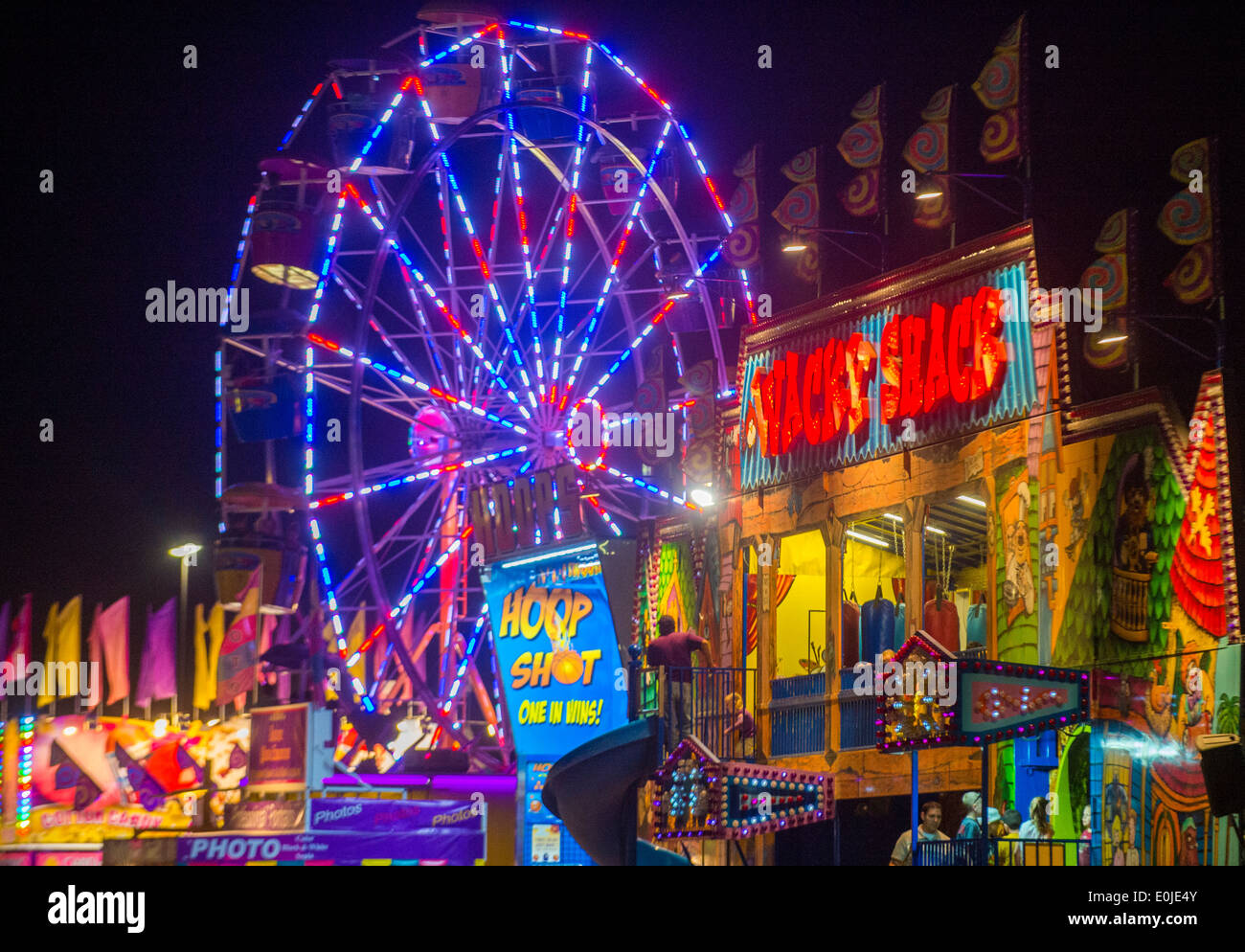 Amusement park at the Clark County Fair and Rodeo held in Logandale ...