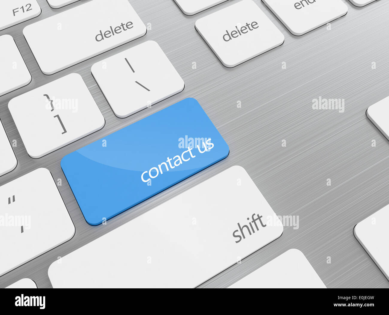 3D render of keyboard with contact us button isolated on white ...
