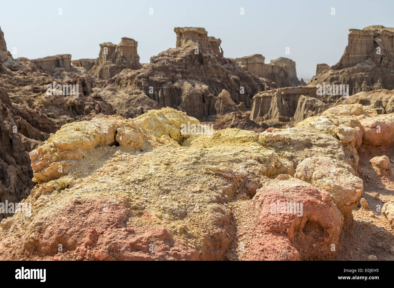 Salt Formations on Saltwater Lake, Dallol, Danakil Desert, Ethiopia ...
