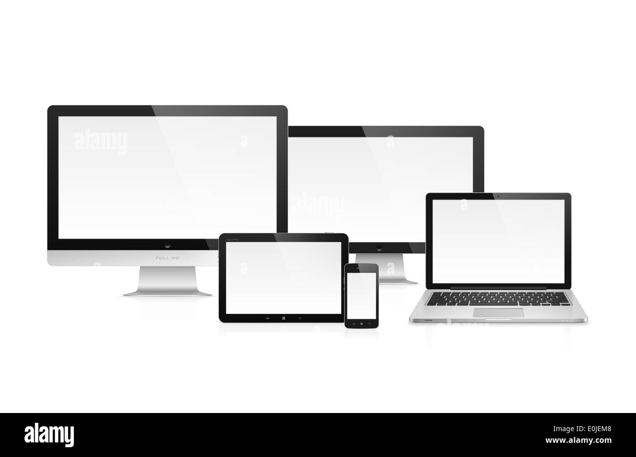 Realistic high detailed illustration of electronic devices isolated on ...