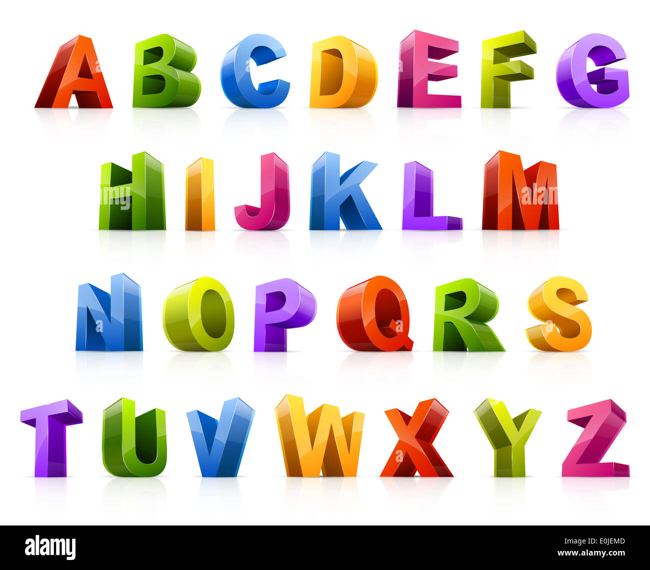 Design elements, illustration of colorful three dimensional letters ...