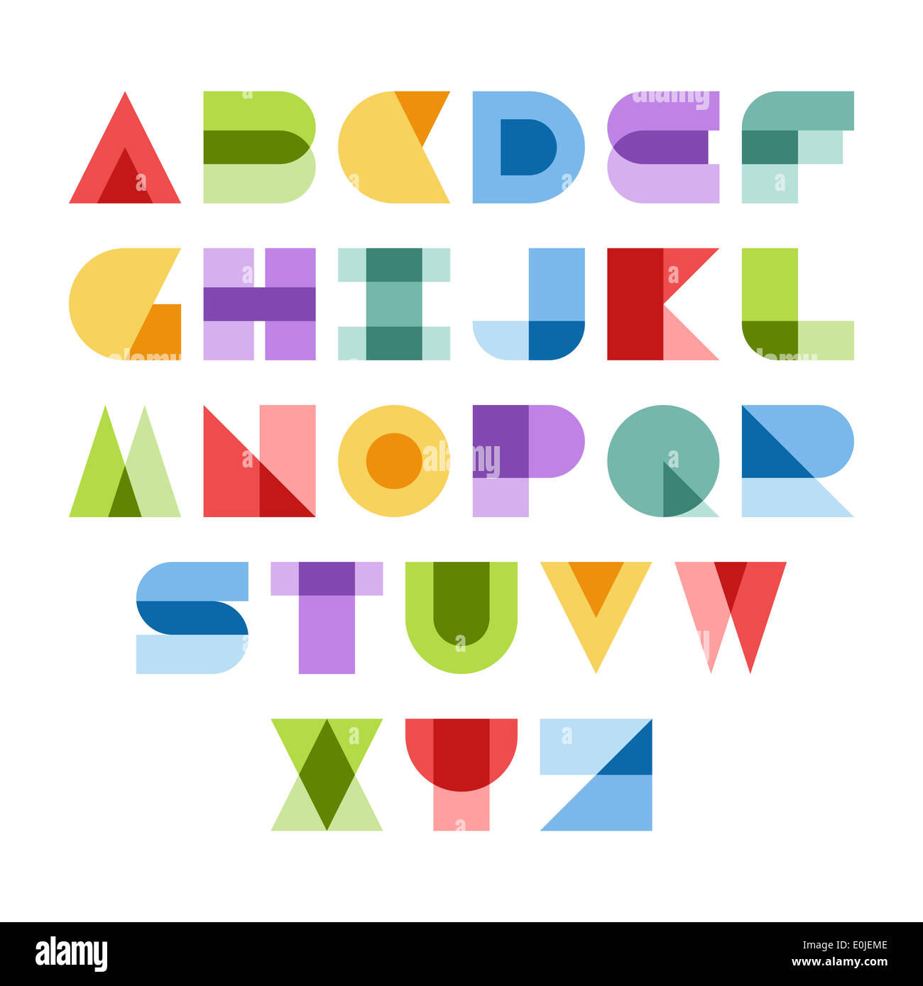 Design elements, illustration of colorful abstract letters Stock Photo ...