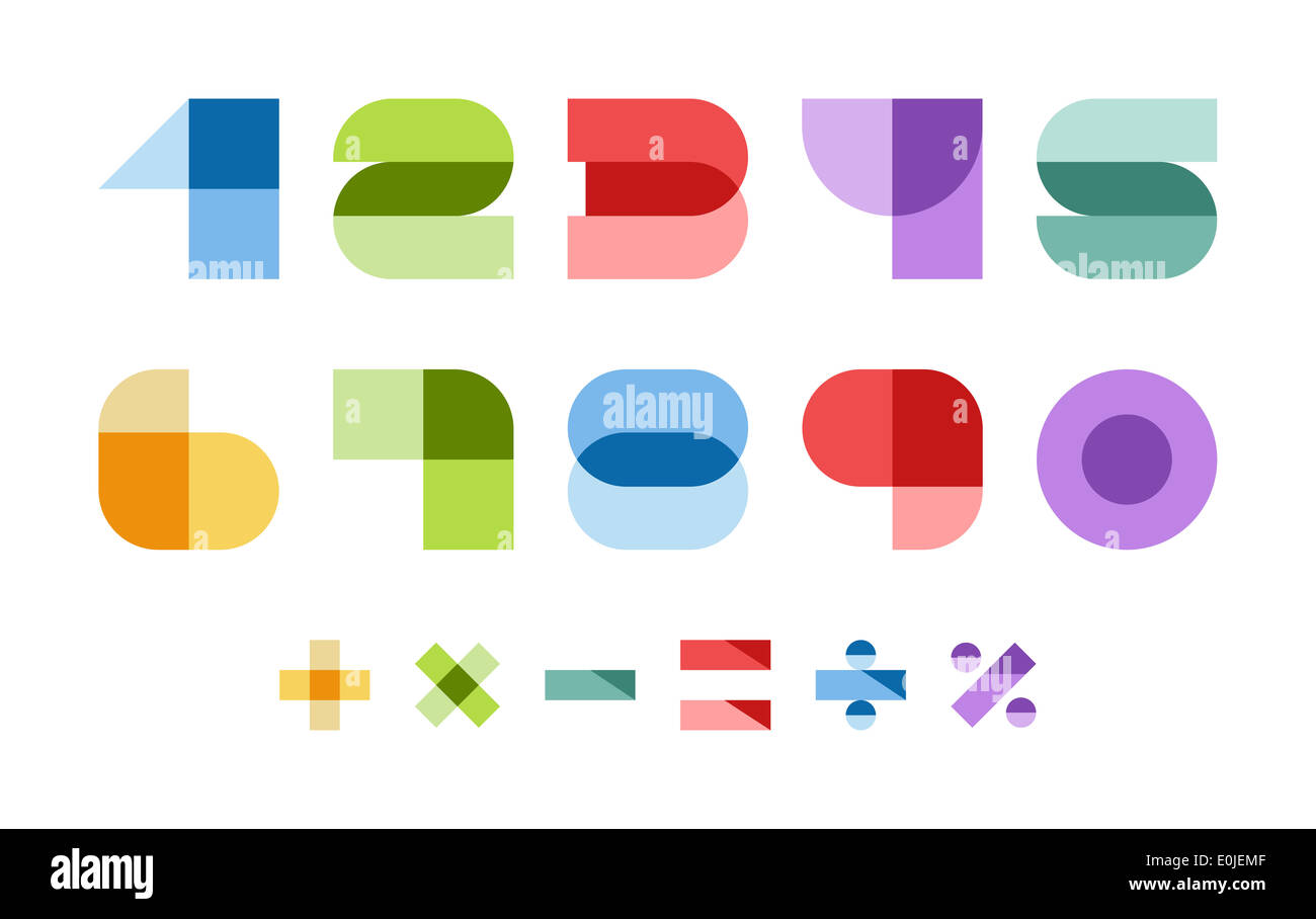 Design elements, illustration of colorful abstract numbers Stock Photo ...