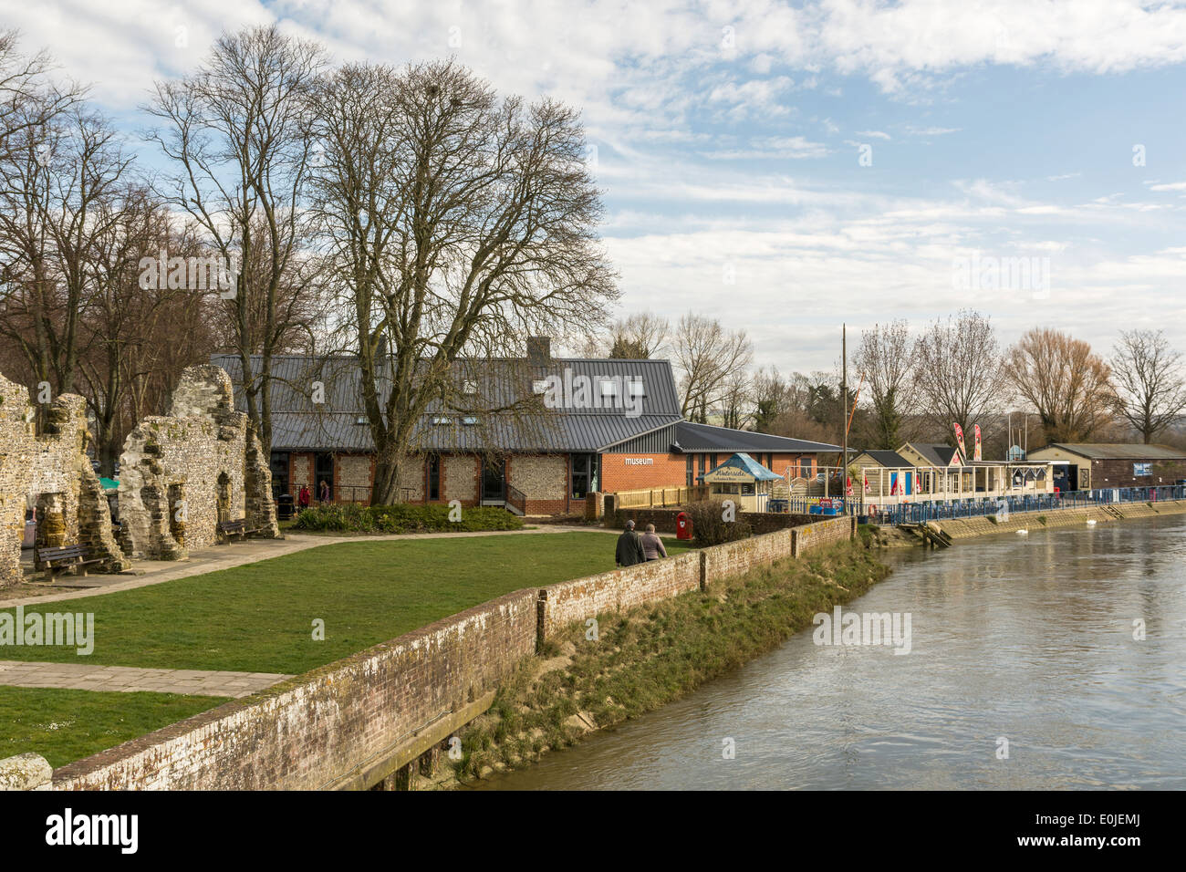 Blackfriars ruins and gardens next to the River Arun at Arundel West ...