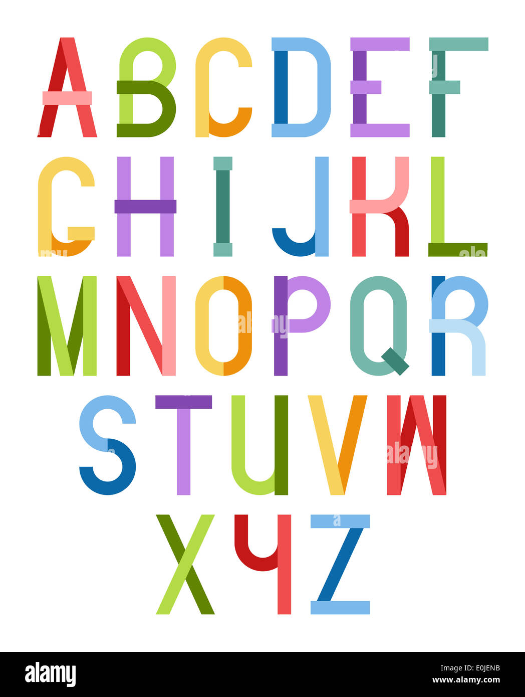 Design elements, illustration of colorful abstract letters Stock Photo ...