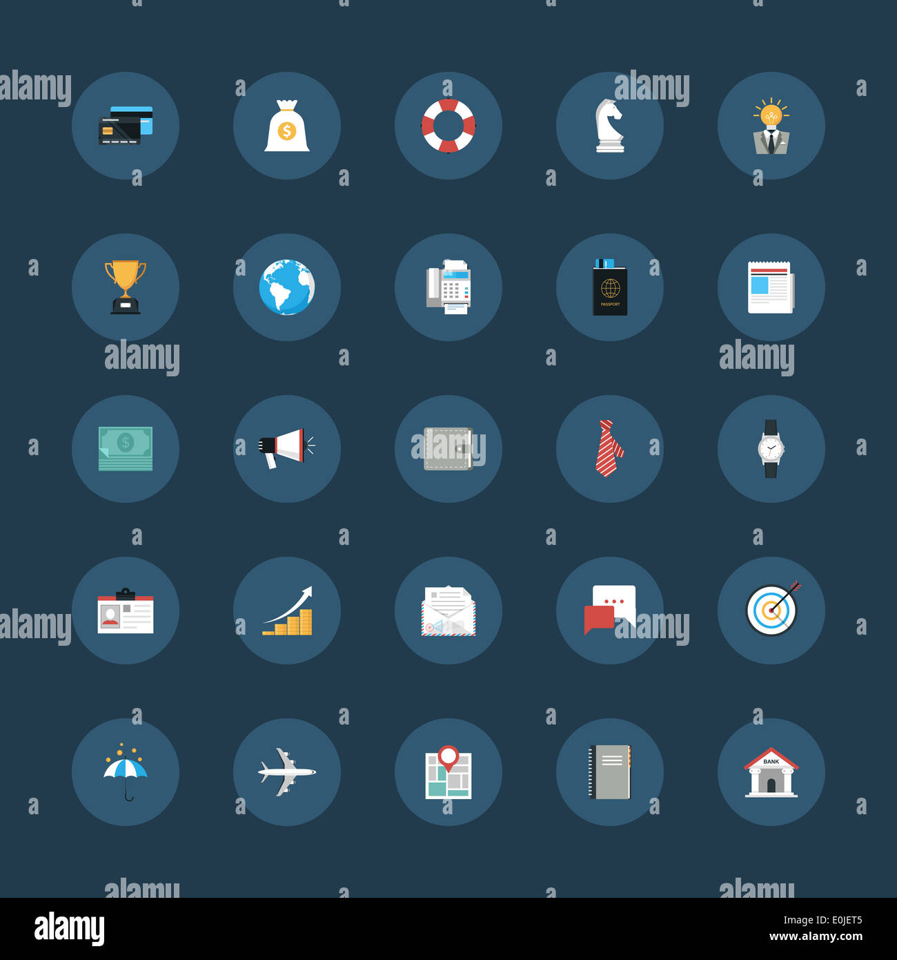Business flat design icons hi-res stock photography and images - Alamy