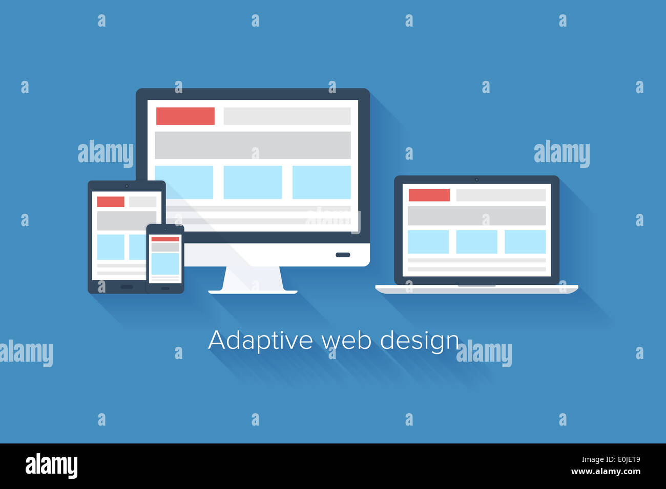 Illustration of adaptive web design on different electronic devices ...