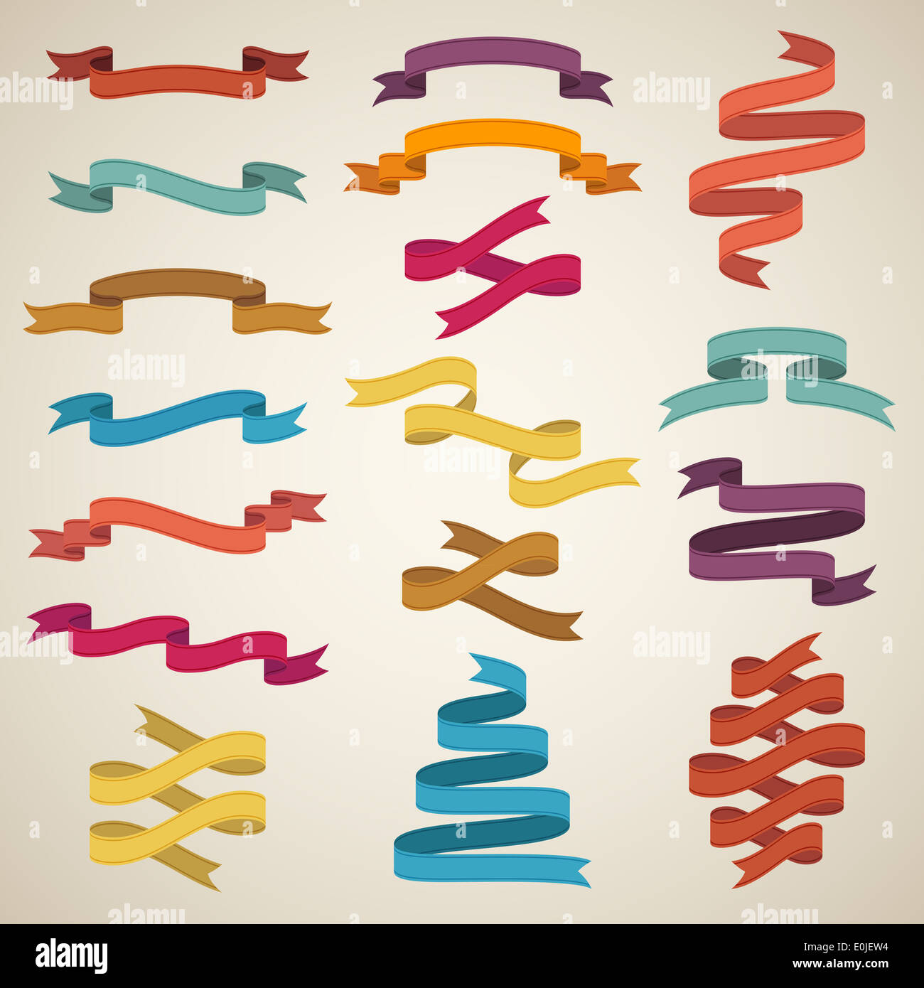 Collection of different retro styled ribbons Stock Photo - Alamy