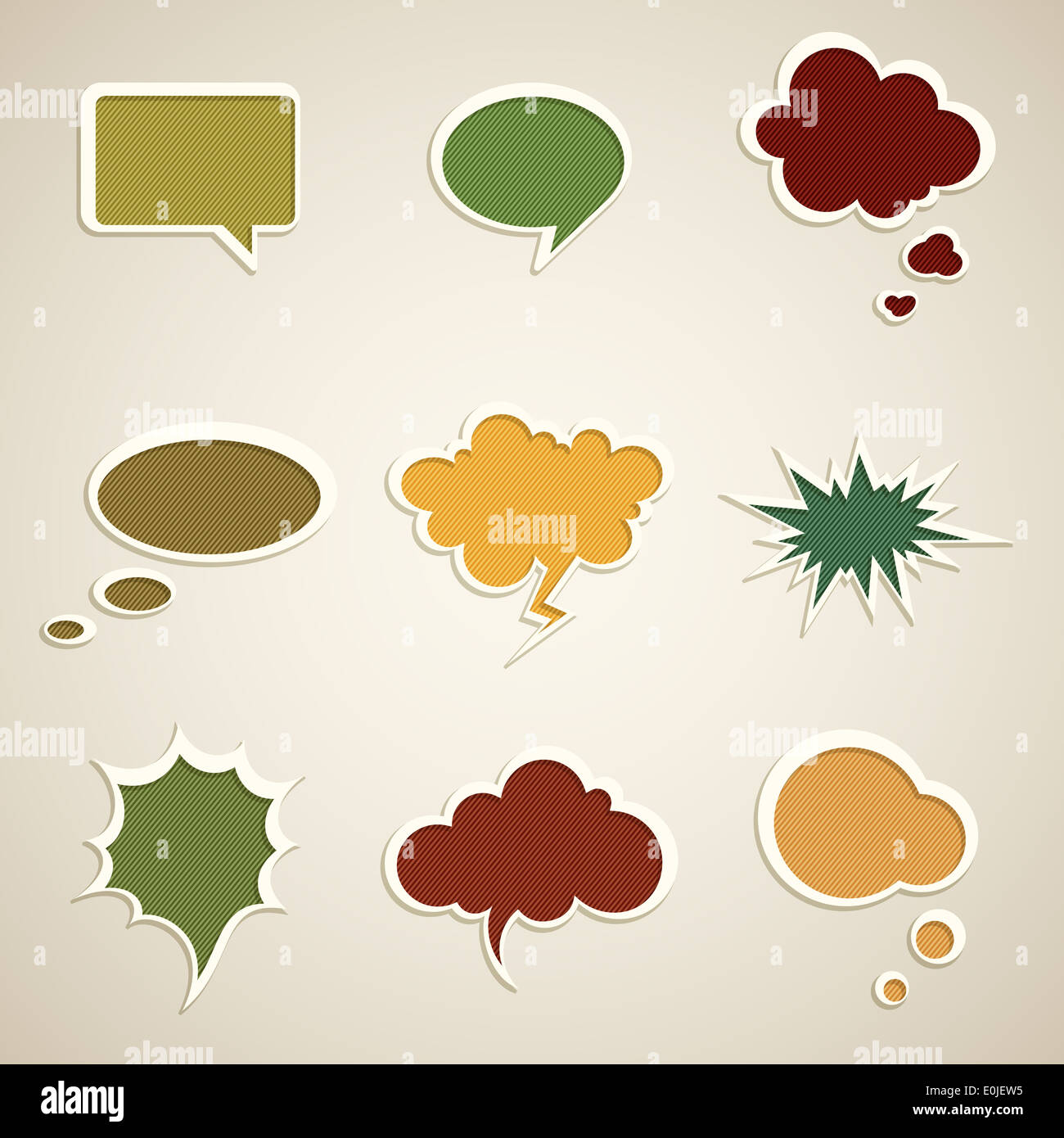 Collection of different retro styled speech bubbles Stock Photo - Alamy