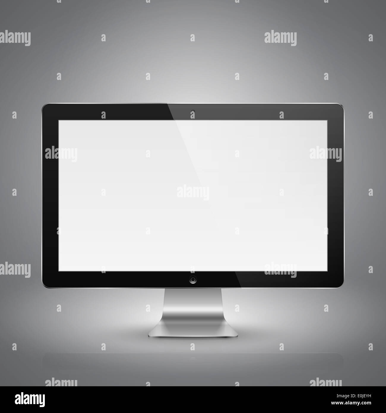 Realistic illustration of computer monitor with blank screen Stock ...