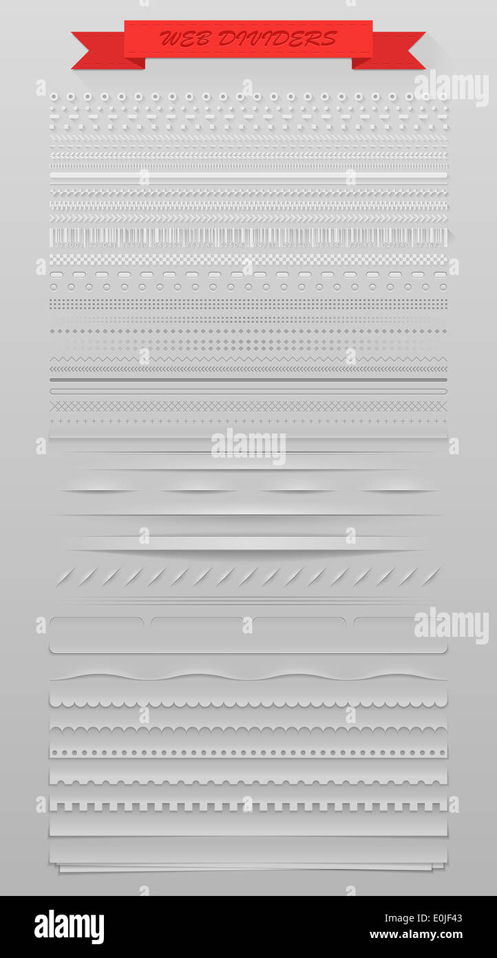 Design elements vector set of high detailed web dividers Stock Photo ...