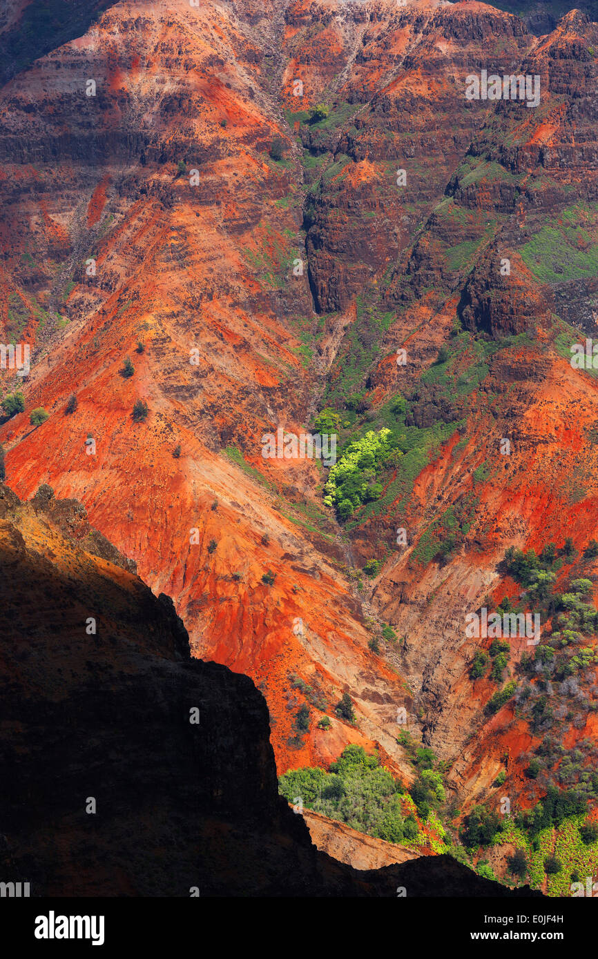 Colorful rock detail Waimea Canyon Kauai, Hawaii Stock Photo - Alamy