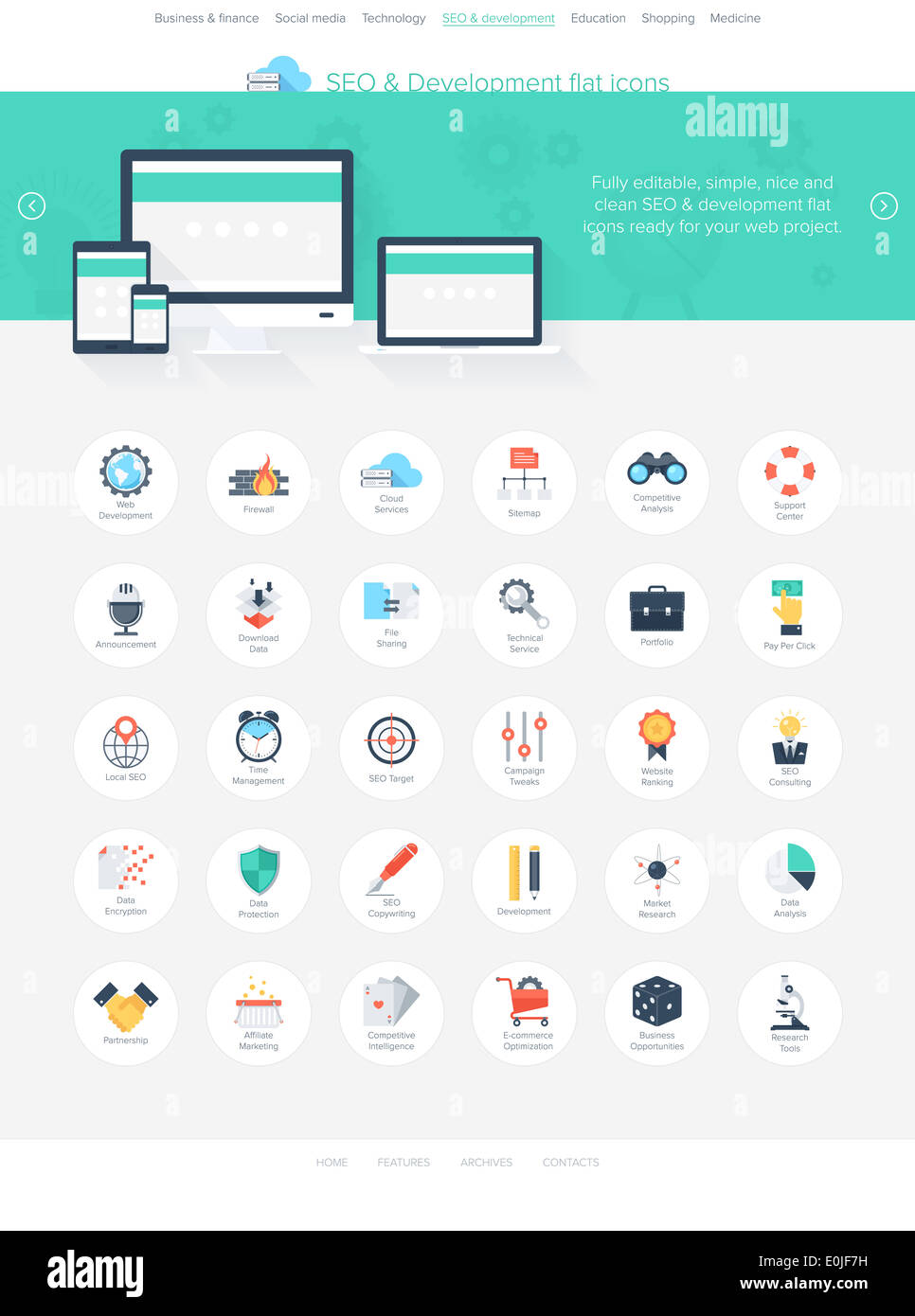 Vector illustration of modern, simple and flat search engine ...