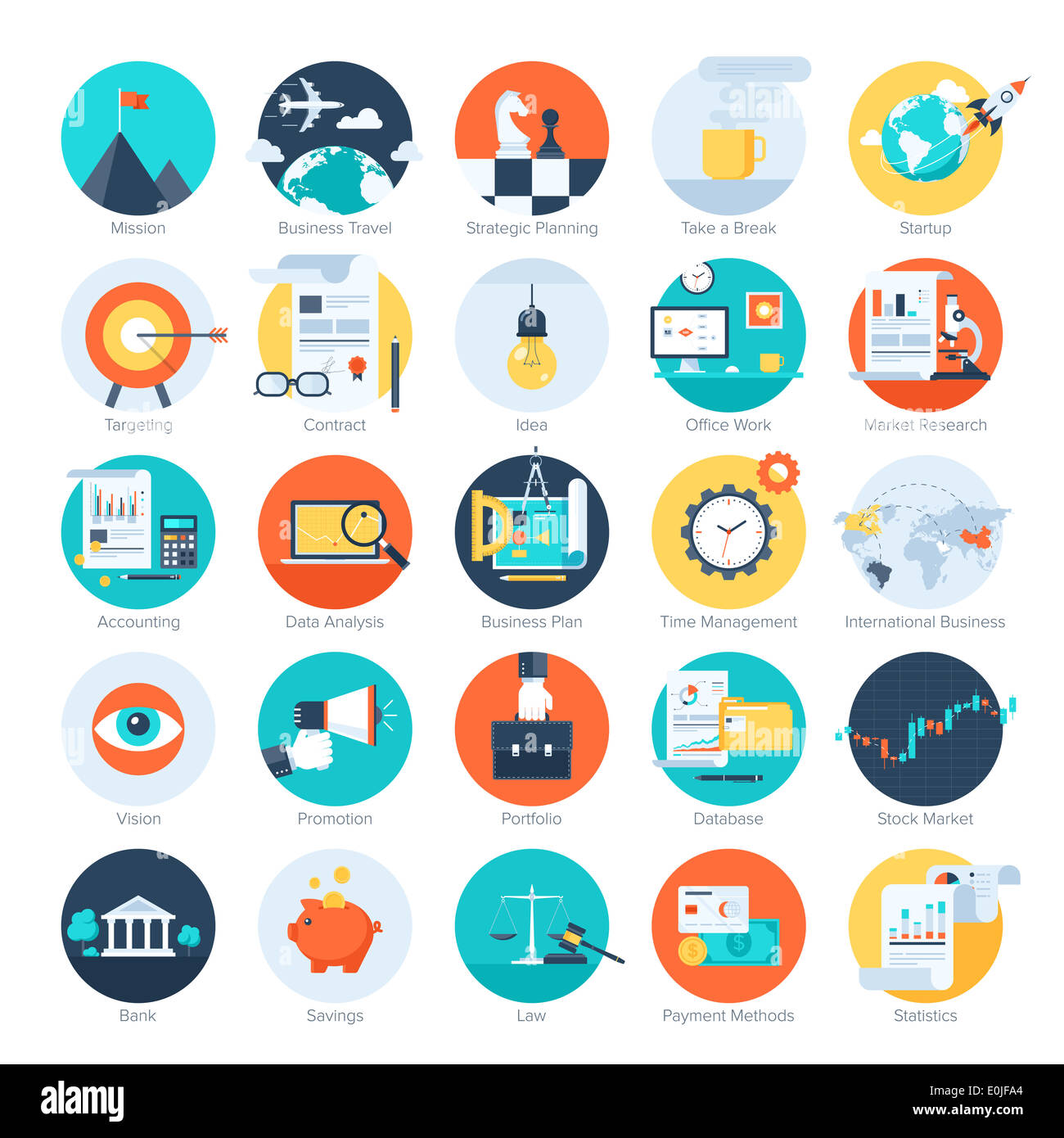Flat Financial Icons
