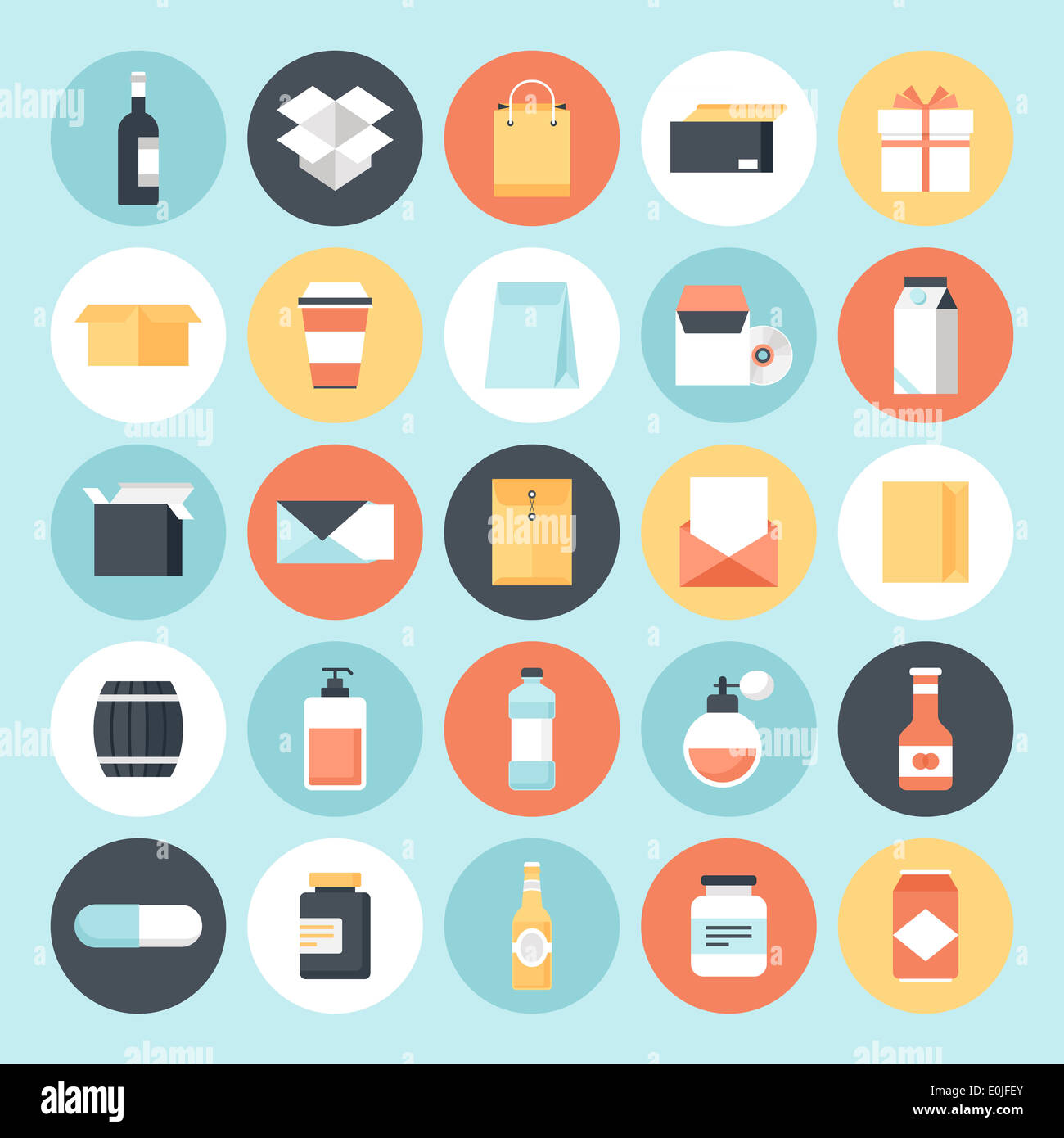 Abstract flat vector package icons. Design elements for mobile and web ...