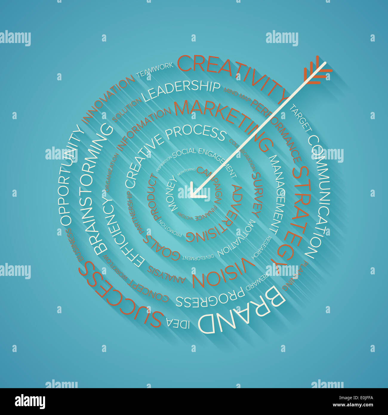 Abstract vector illustration of business target made of words with long ...