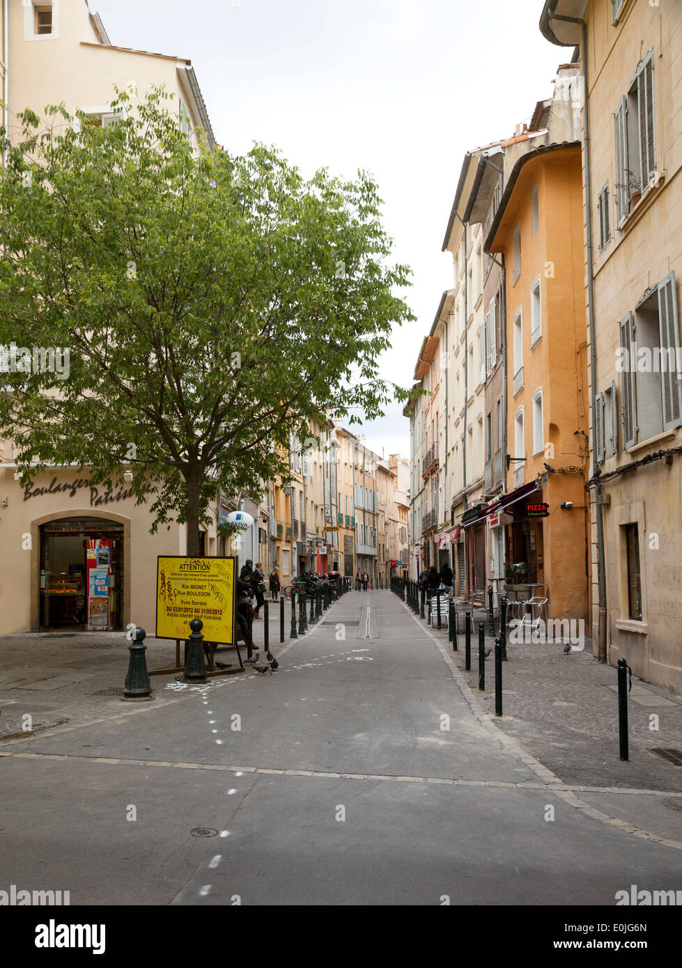 Typical street scene in the morning in Aix-en-Provence Stock Photo - Alamy