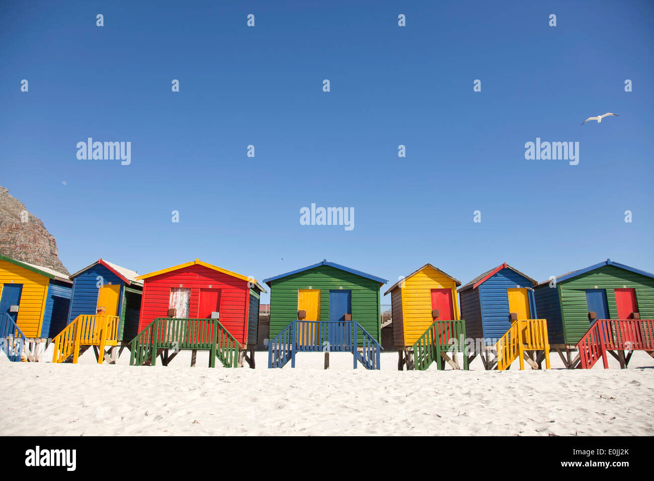 Colorful bathing huts in Muizenberg, Cape Town, Western Cape, South ...