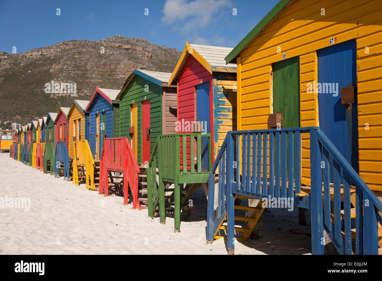 Colorful bathing huts in Muizenberg, Cape Town, Western Cape, South ...