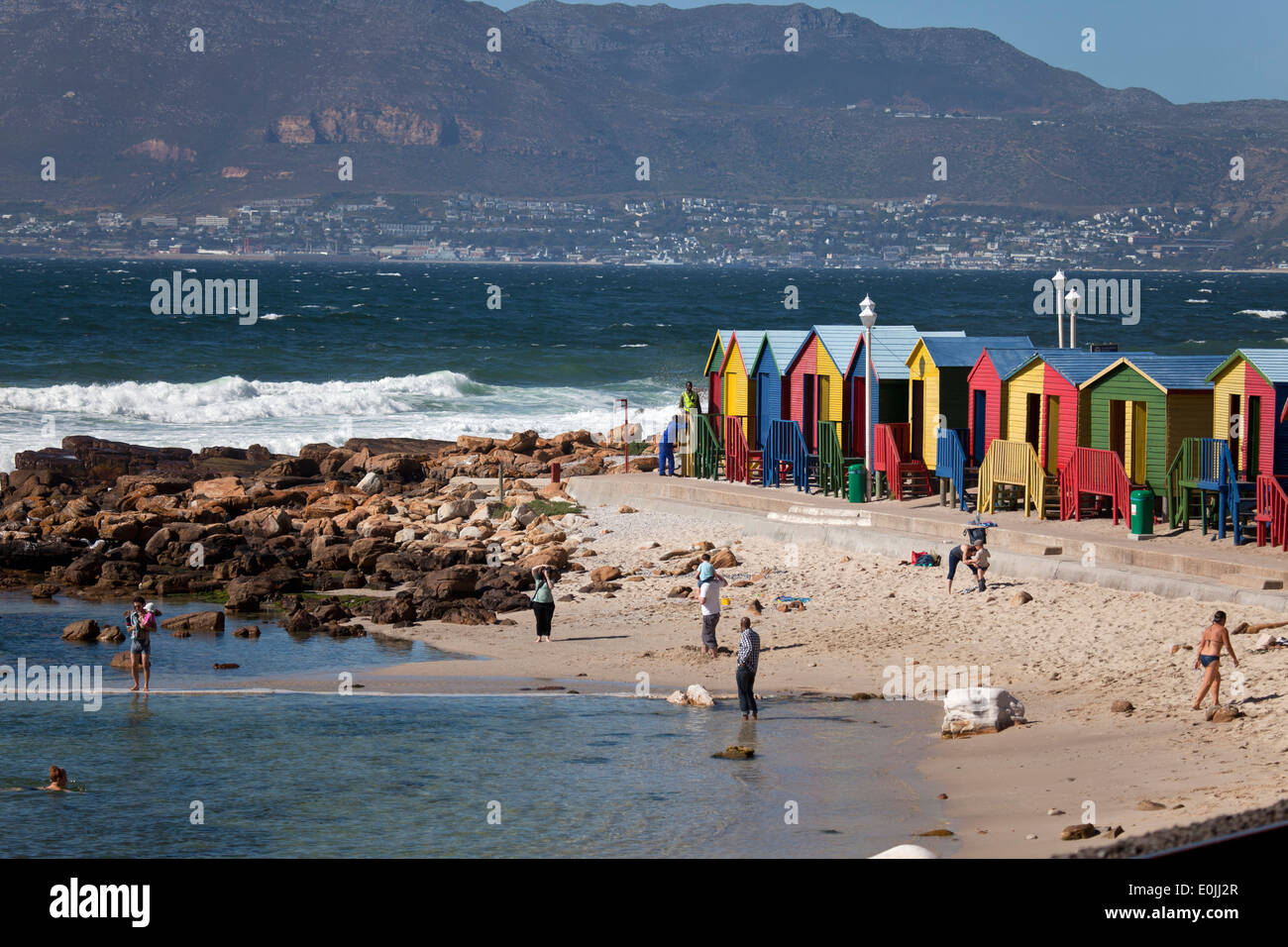 Colorful bathing huts in Muizenberg, Cape Town, Western Cape, South ...