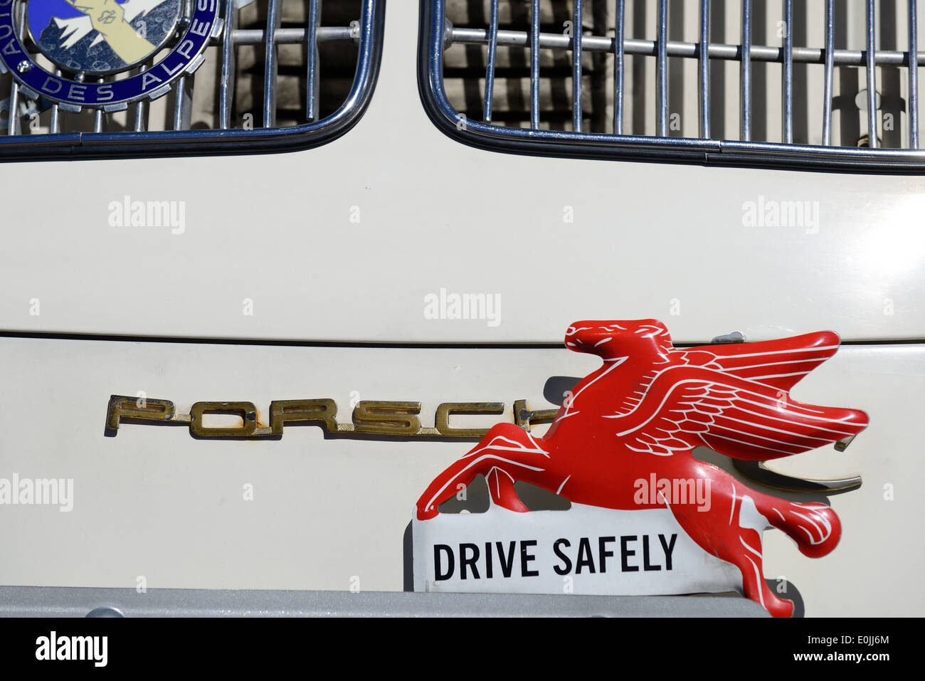 Mobil license plate badge on a classic Porsche 911 Stock Photo - Alamy