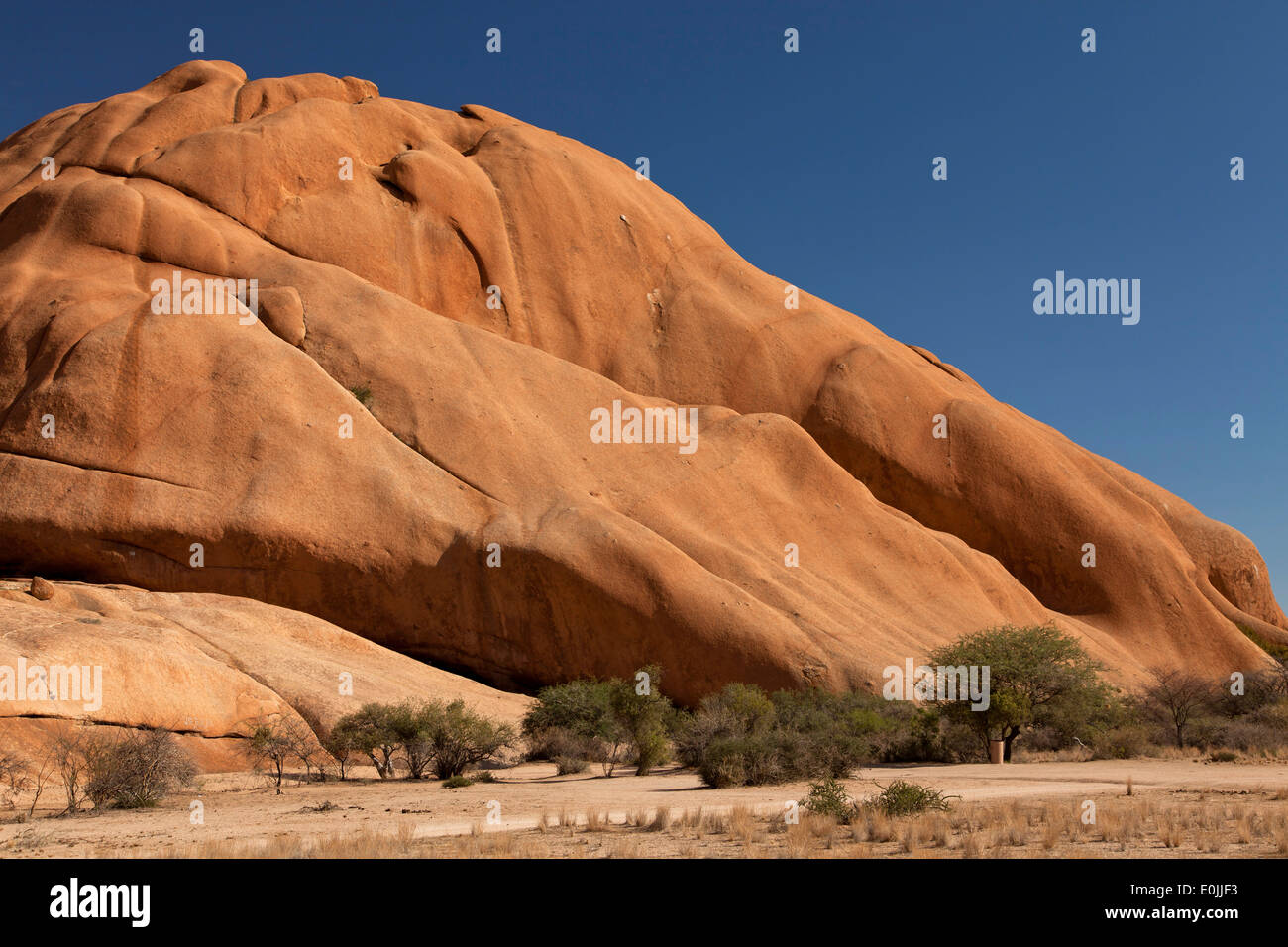 landscape with rocks around the granite mountain Spitzkoppe, Namibia ...