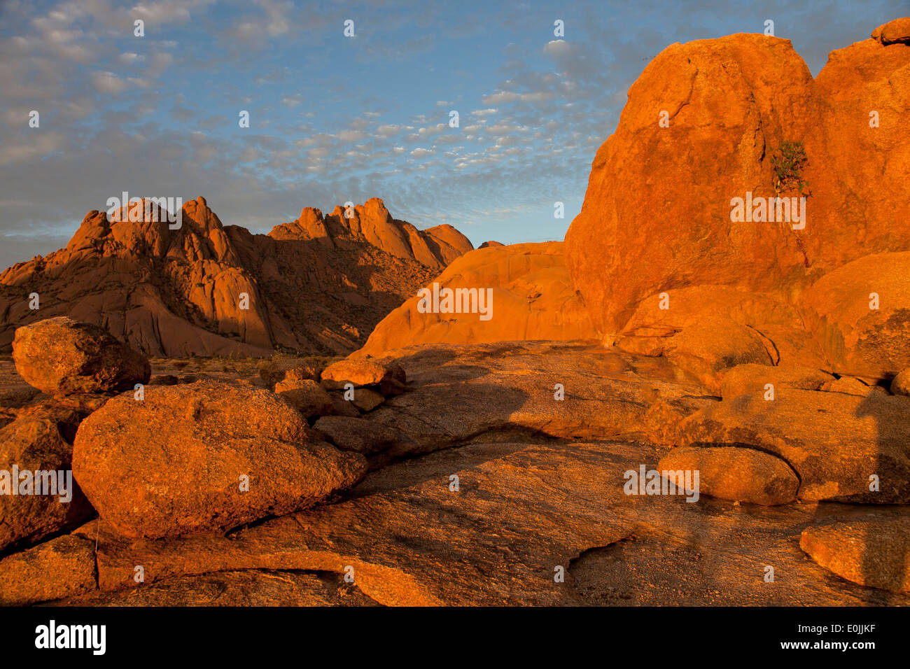 landscape with rocks around the granite mountain Spitzkoppe, Namibia ...
