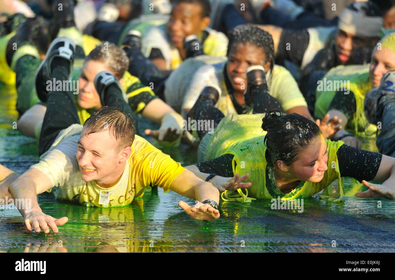 Sailors aboard USS Carl Vinson (CVN 70) participate in a Crossing the ...