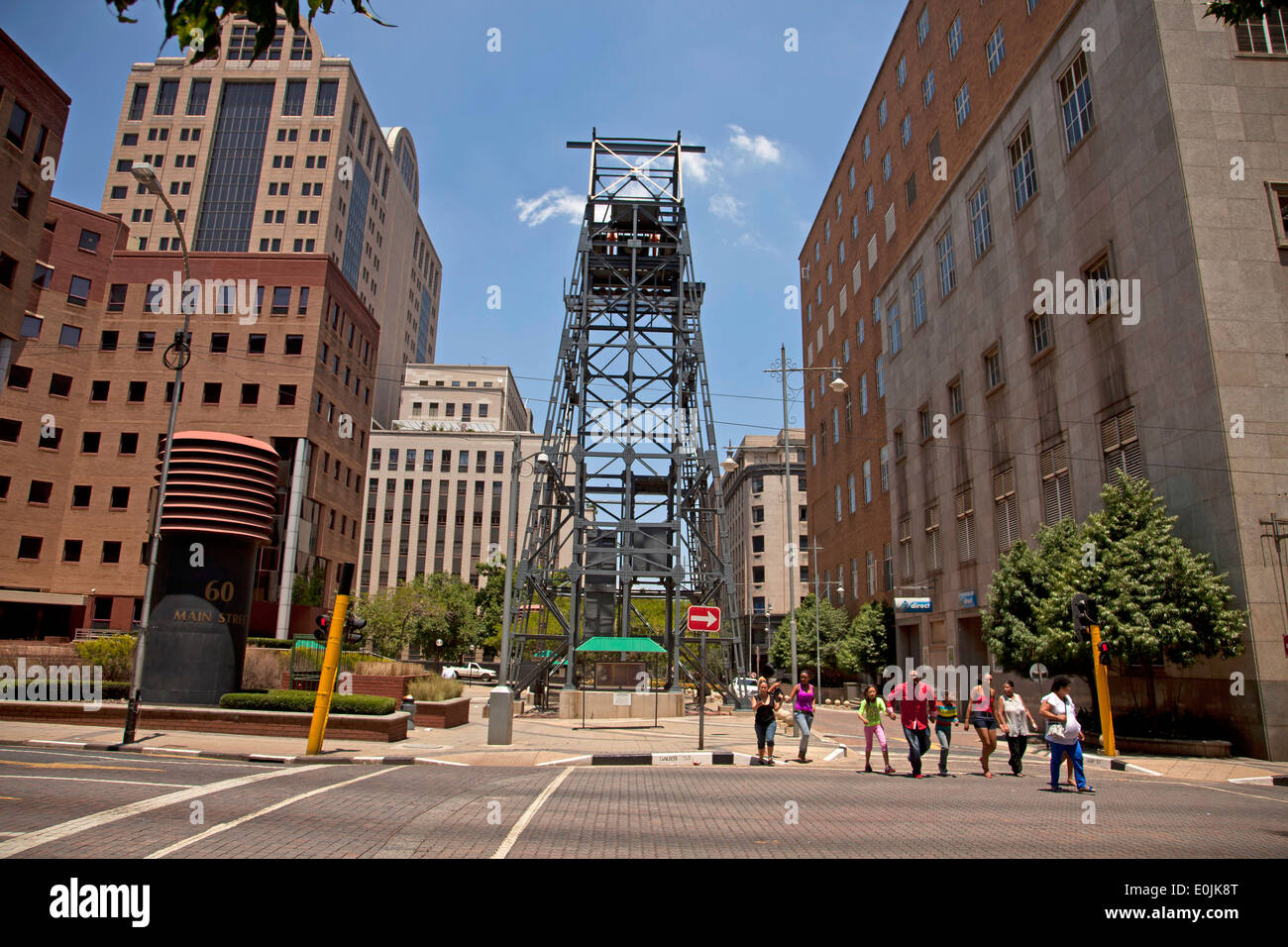 monument at mining district, Johannesburg, Gauteng, South Africa ...