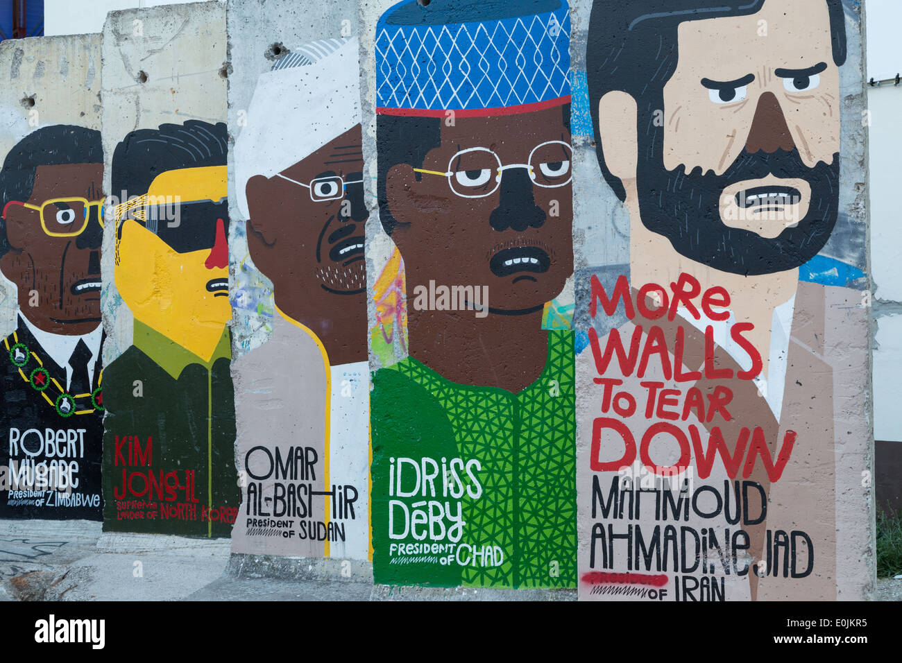 Paintings of ruthless dictators from around the world on sections of ...