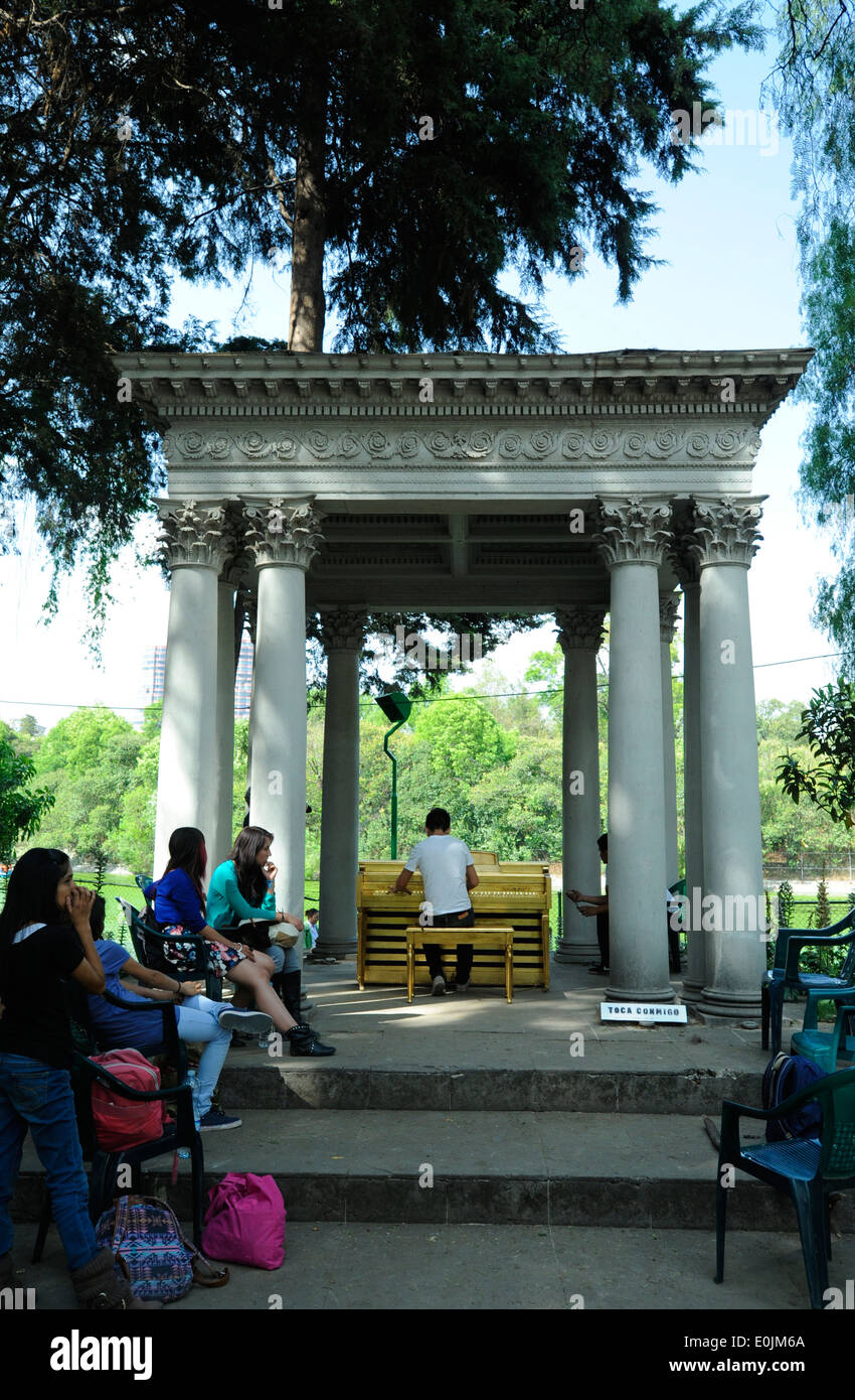 Gazebo next to the Casa del Lago Cultural Center in Chapultepec Park ...